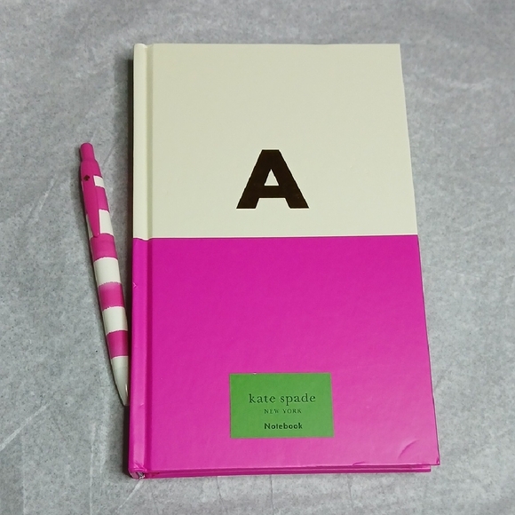 kate spade | Office | Kate Spade Pen And Pink And Cream Lined Notebook ...